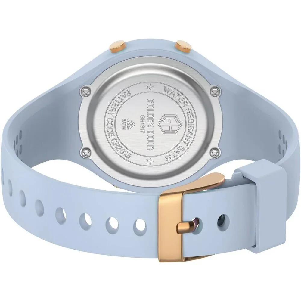 Accessories | Unisex Light Blue Silicone Digital Gold Bezel ...
